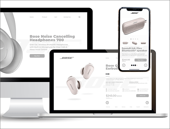 Redesign BOSE web | 3CUBA - branding, corporate design and web development